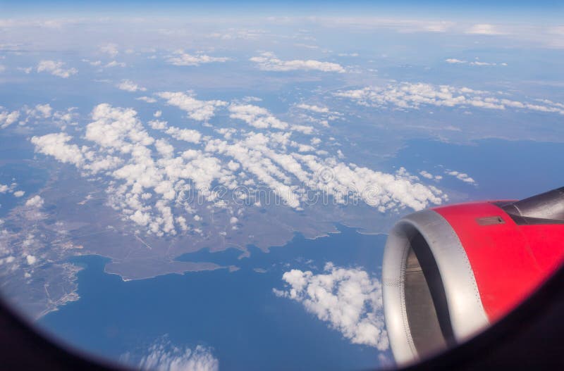 View of the Mediterranean Sea, the Islands of Greece and the Engine of ...