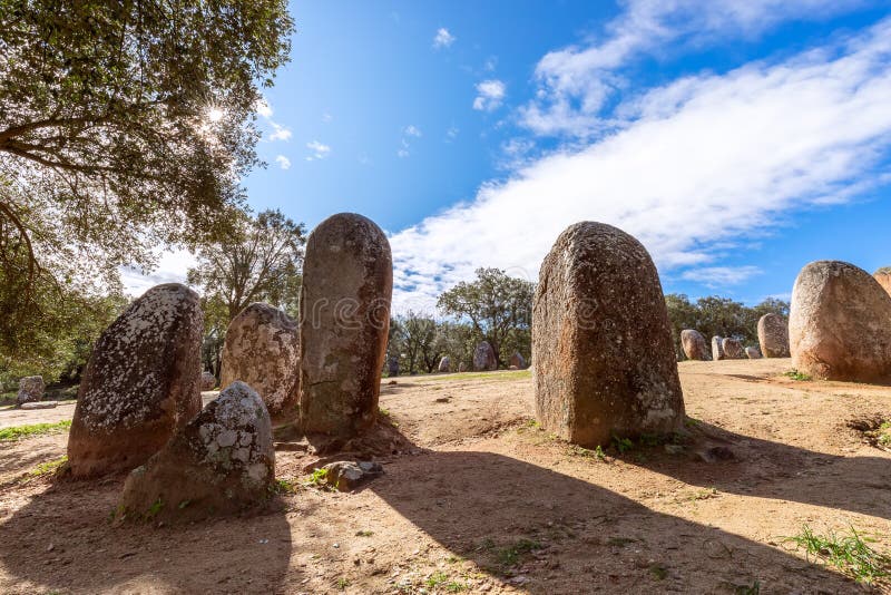 View of the Megalithic Complex Almendres Cromlech Cromelelique Dos ...