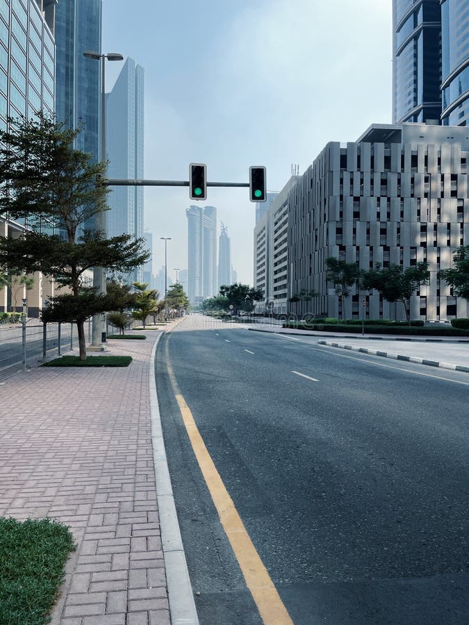 View on a Megalopolis with Skyscrapers and Empty Road Stock Image ...