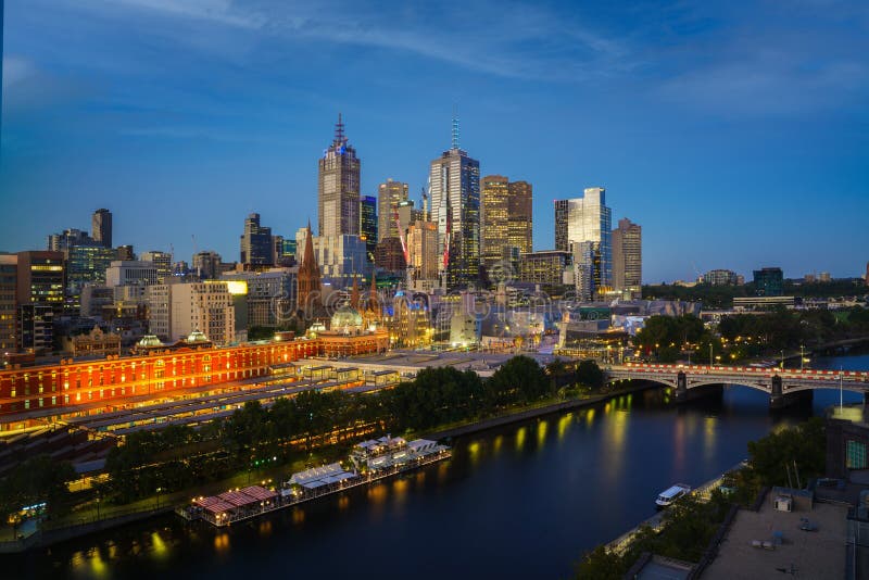 A view of Melbourne city stock image. Image of high - 247608947