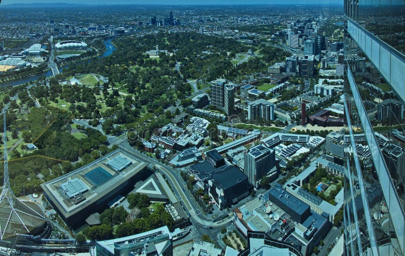 View of Melbourne from Eureka Tower,Victoria Stock Image - Image of ...