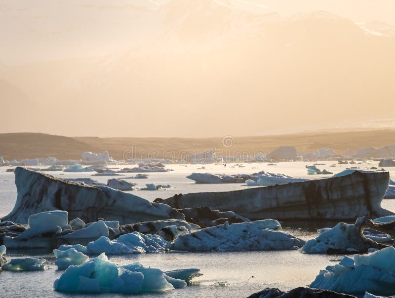 View of Melting Down Glacier Due To Global Warming Stock Photo - Image ...