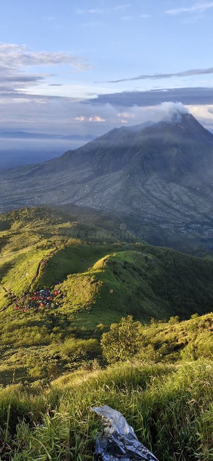 View merapi at merbabu stock photo. Image of plant, nature - 382278674