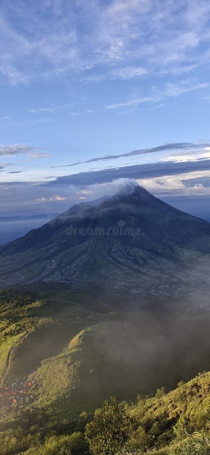 View merapi at merbabu stock image. Image of blue, freezing - 382278695