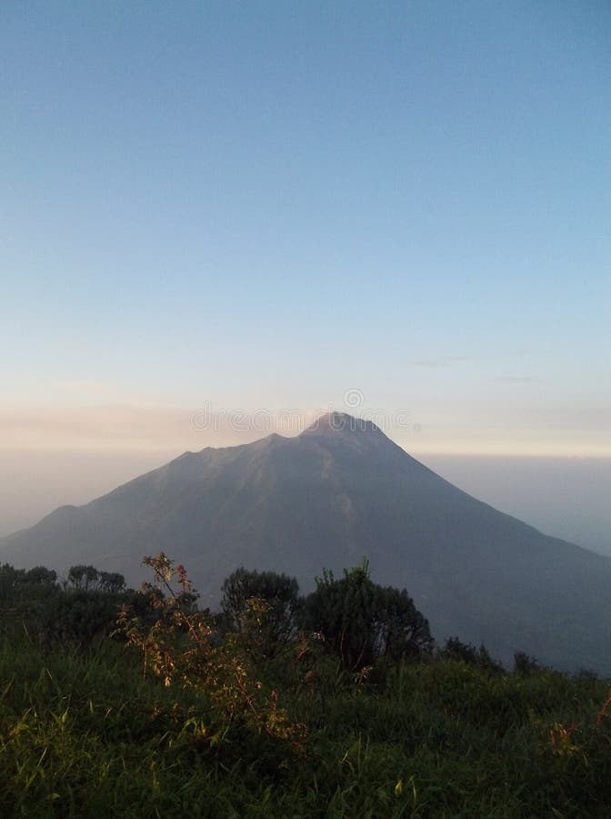 View of the Merapi Mountain from the Merbabu Mountain Stock Image ...