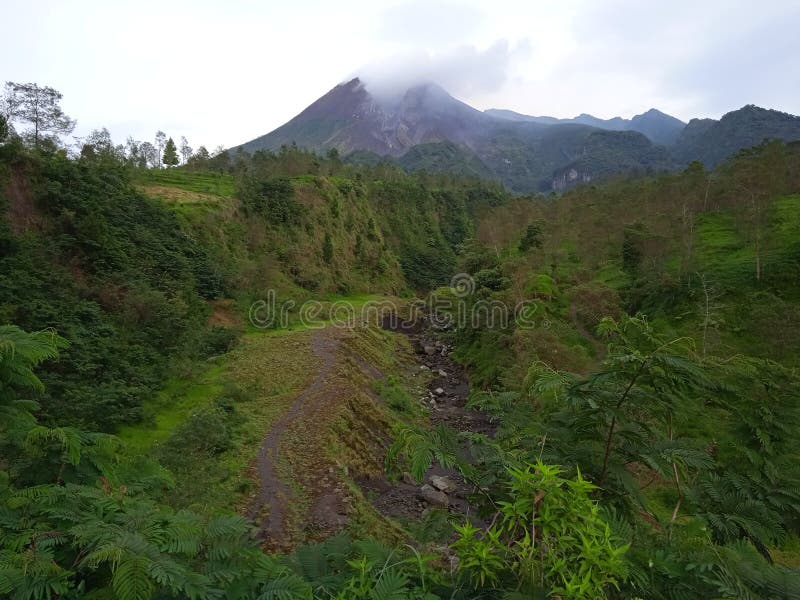 View of Merapi Mountain in the Morning Stock Photo - Image of morning ...