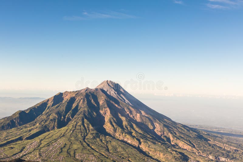 A View of Merapi Volcano in Java in Indonesia Stock Photo - Image of ...