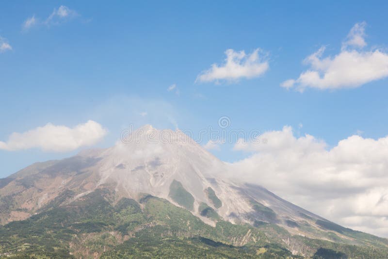 A View of Merapi Volcano in Java in Indonesia Stock Image - Image of ...