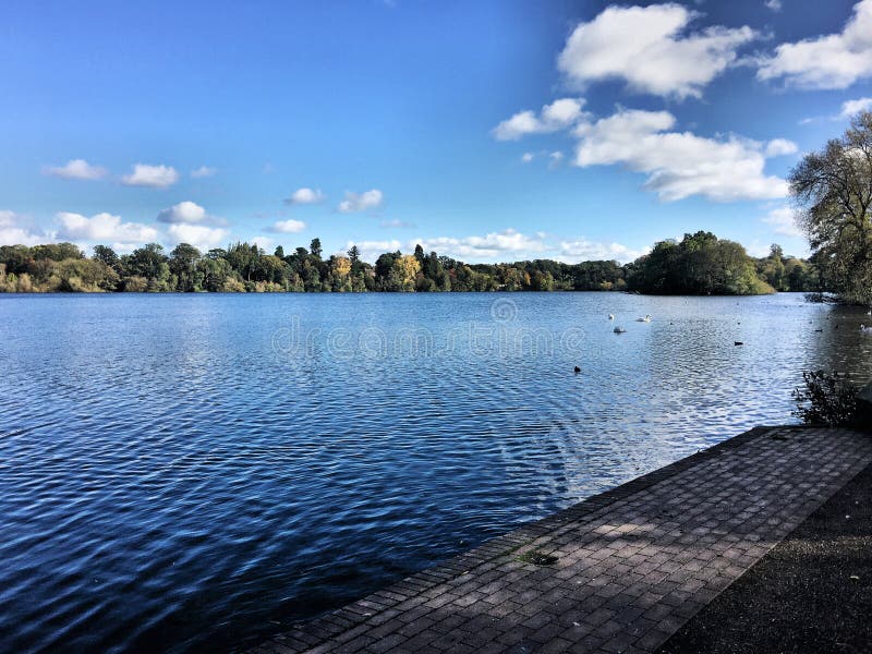 A View of the Mere at Ellesmere in Shropshire Stock Photo - Image of ...