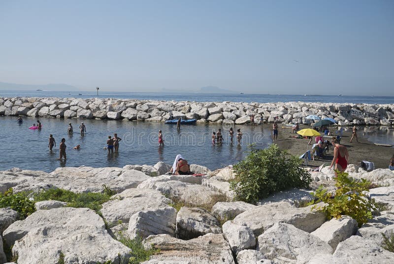 View of Mergellina beach editorial stock image. Image of south - 123911009