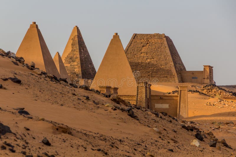 View of Meroe Pyramids, Sud Stock Photo - Image of pyramids, unesco ...