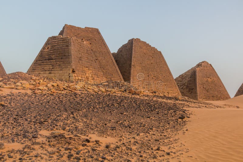 View of Meroe Pyramids, Sud Stock Photo - Image of heritage, history ...