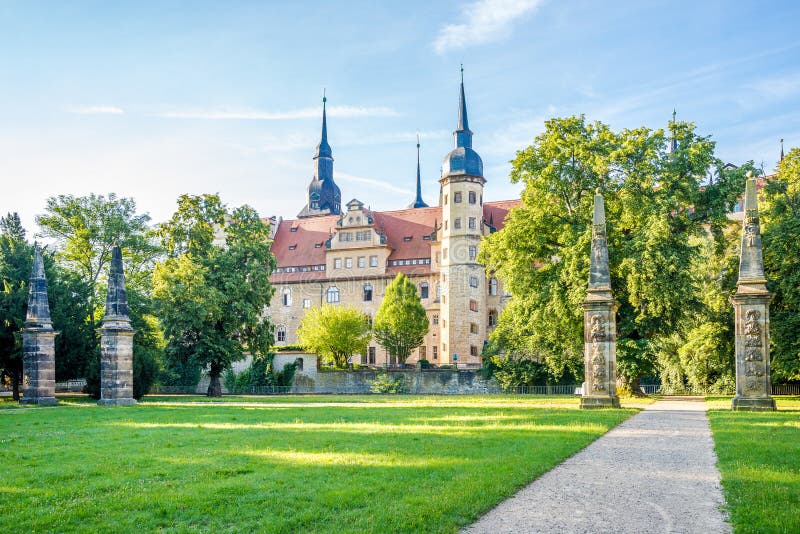 View at the Merseburg Castle with Garden in the Streets of Merseburg ...
