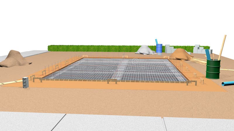 View of the Metal Structure that Forms the Foundations of a House Under ...