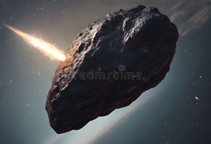 A View of a Meteor in the Night Sky Stock Illustration - Illustration ...