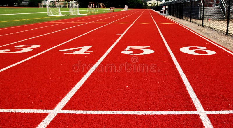 Athletics 100 Meter Start Line Stock Image - Image of color, track ...