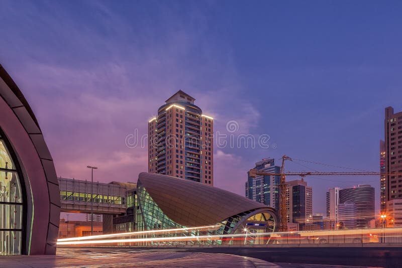 View from Metro Station of Internet City Dubai. Stock Photo - Image of ...