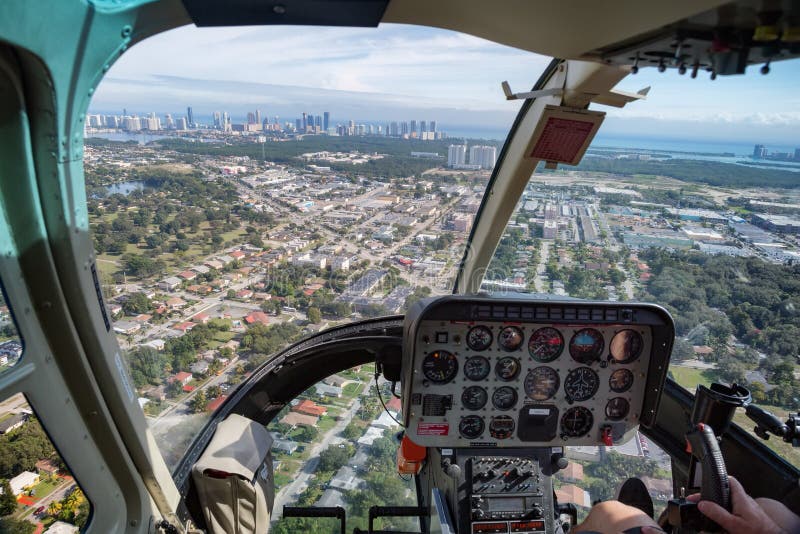View of Miami from the Cabin of the Helicopter Editorial Photo - Image ...