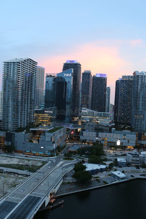 A View of the Miami Skyline Editorial Stock Image - Image of miami ...