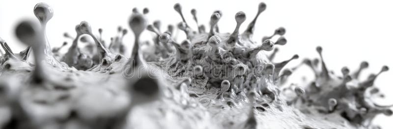 View of a Microscope Blended with Magnified Virus Particles. Detailed ...