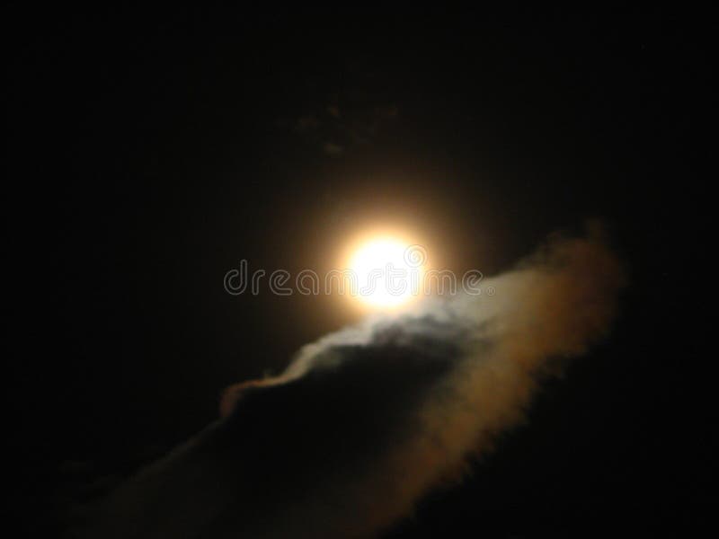 View on the Midnight Night Sky with Moonlight and Clouds Stock Photo ...