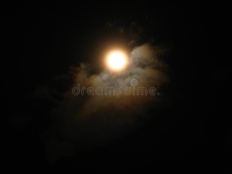 View on the Midnight Night Sky with Moonlight and Clouds Stock Image ...