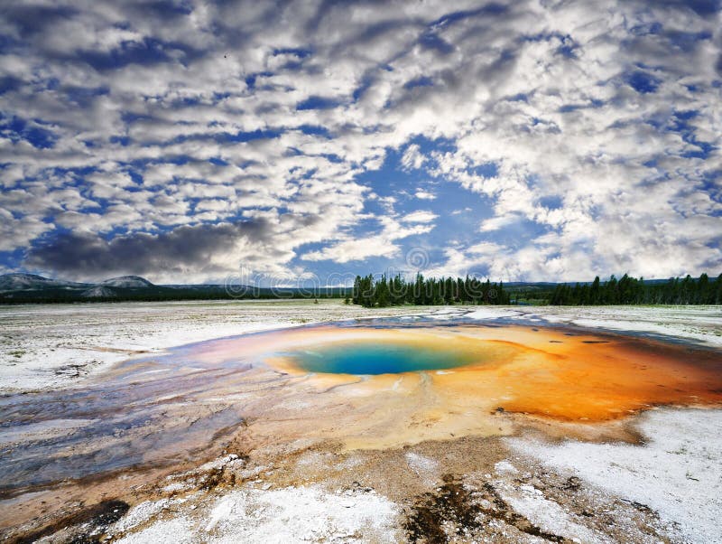 A view of midway geyser stock image. Image of geothermal - 23831921