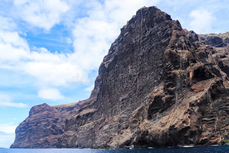 View of the Mighty Cliffs of Los Gigantes on Tenerife from the Water ...