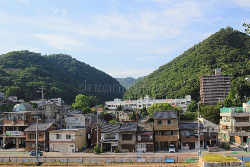 View of Mihara City at Train Editorial Photo - Image of view, structure ...