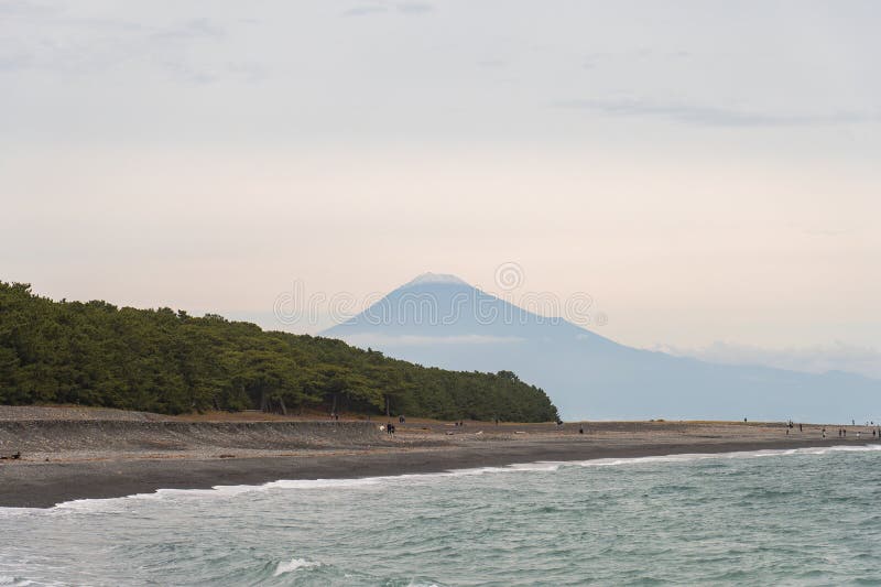 View of Miho No Matsubara Beach Stock Photo - Image of water, place ...