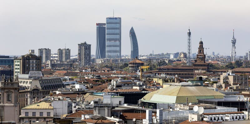 View of Milan Milano Skyline, Italy Editorial Photography - Image of ...