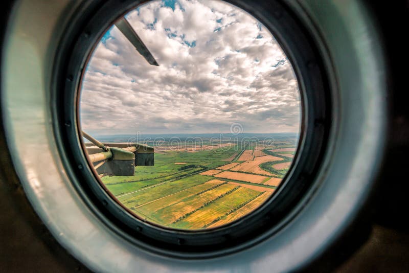 View through Military Helicopter Window Stock Photo - Image of journey ...