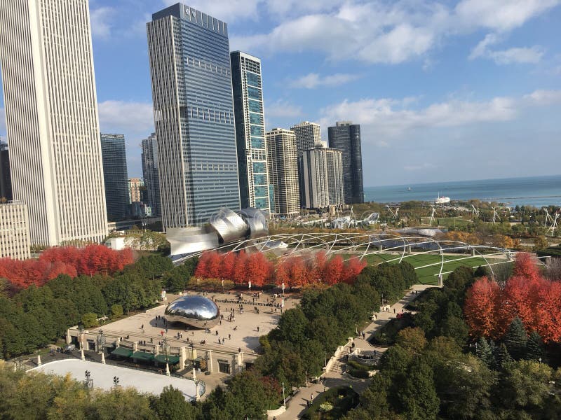 Millenium Park Tourists Spot in Chicago Buildings Editorial Stock Image ...