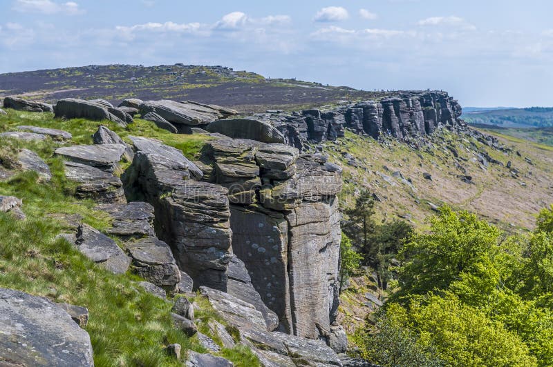 A View of the Millstone Rock Face on the Stanage Edge Escarpment in the ...