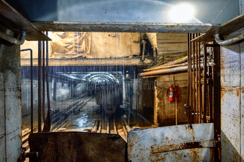 Mine elevator tower stock image. Image of industrial - 11703147