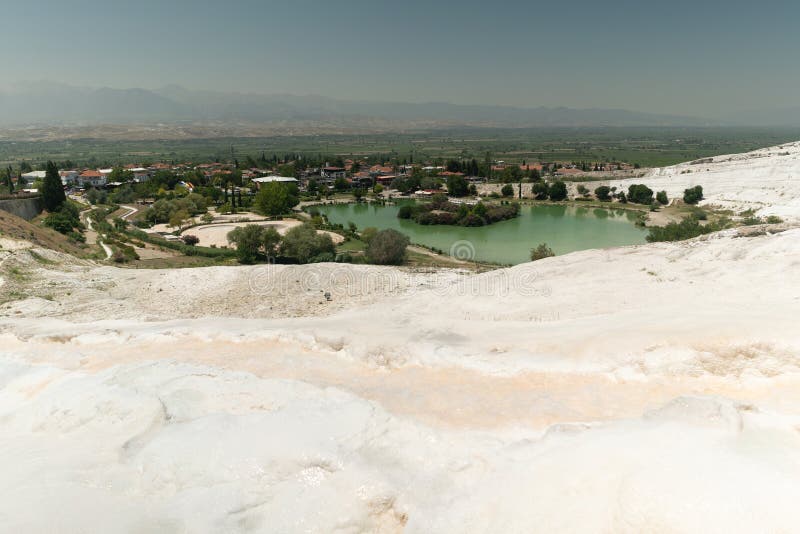 View of Mineral Formations in Pamukkale Stock Photo - Image of ...