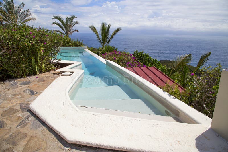 View from the Mini-hotel with Pool To the Ocean. Stock Photo - Image of ...