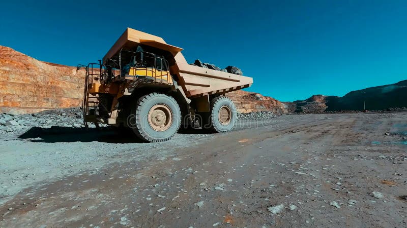 View of Mining Trucks Transporting Minerals To the Leaching Pads Stock ...
