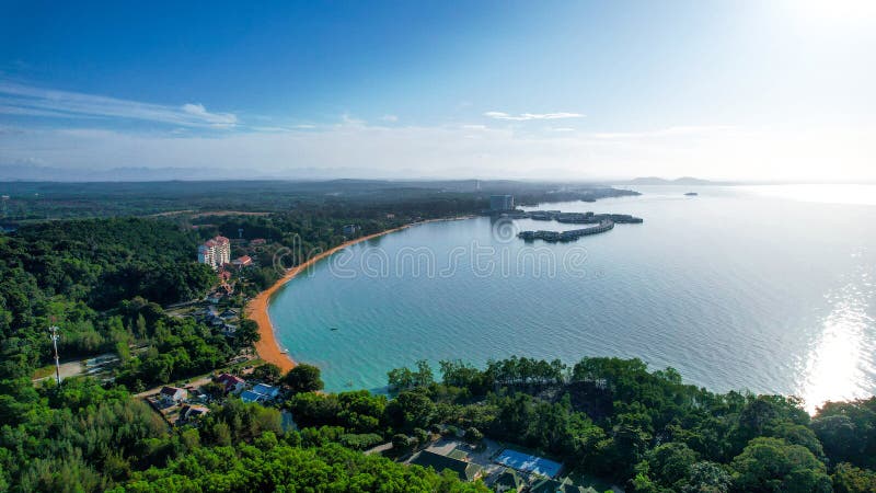 The View from the Mirror Beach of Port Dickson, the Border of the State ...