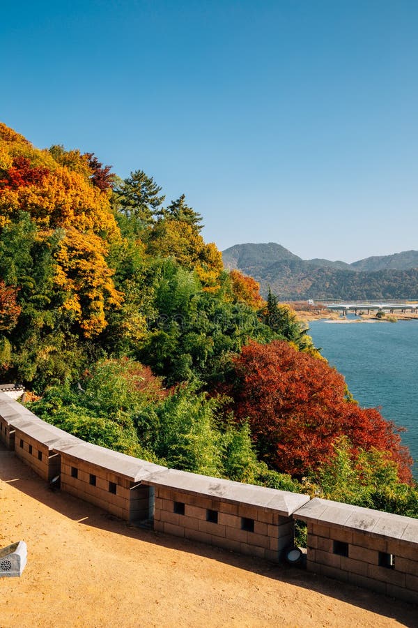 View of Miryang City from Moonlight Ssamji Park Observatory at Spring ...