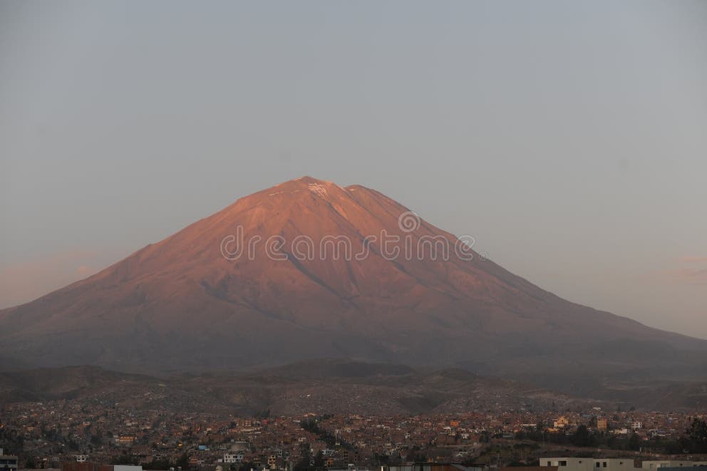 View of the Misti Volcano in Arequipa, Peru Stock Image - Image of ...