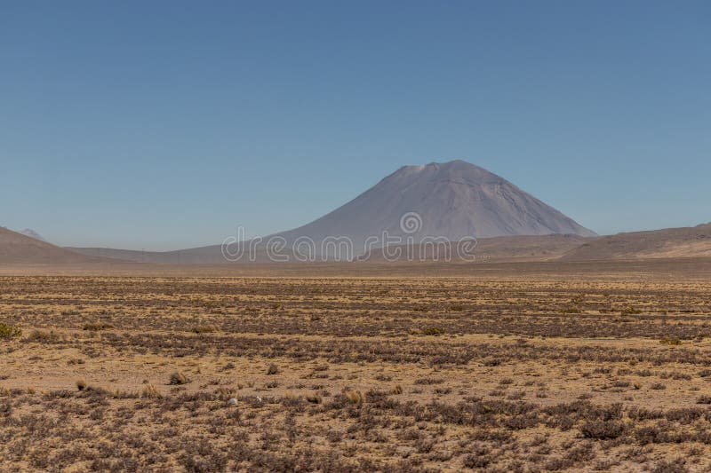 View of Misti volcano, Pe stock image. Image of destination - 386885821