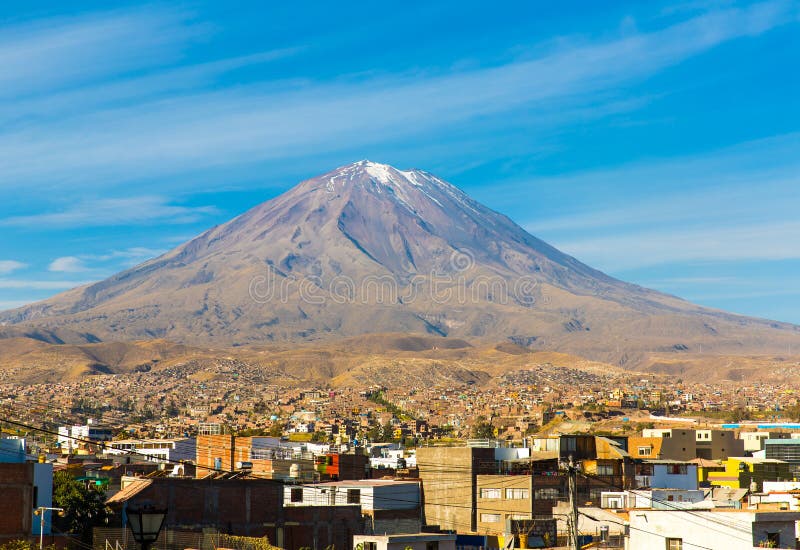 Misty Volcano at Arequipa, Peru Stock Image - Image of peruvian ...