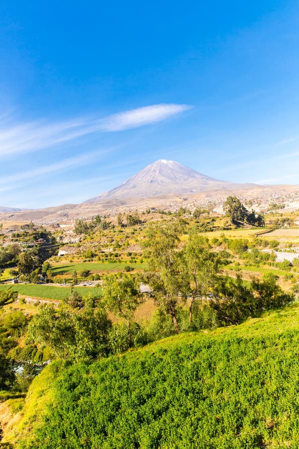 Misty Volcano at Arequipa, Peru Stock Image - Image of peruvian ...