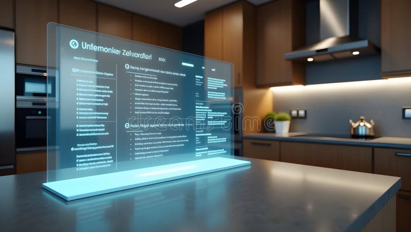 Mixed Reality Scene of a Kitchen with Holographic Cooking Instructions ...
