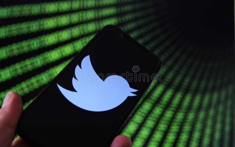 Twitter Logo on Smartphone Screen Laying on Computer Keyboard Editorial ...