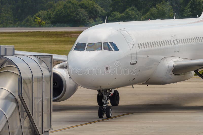 View of a Mobile Ramp for Boarding Passengers on an Airplane Attached ...