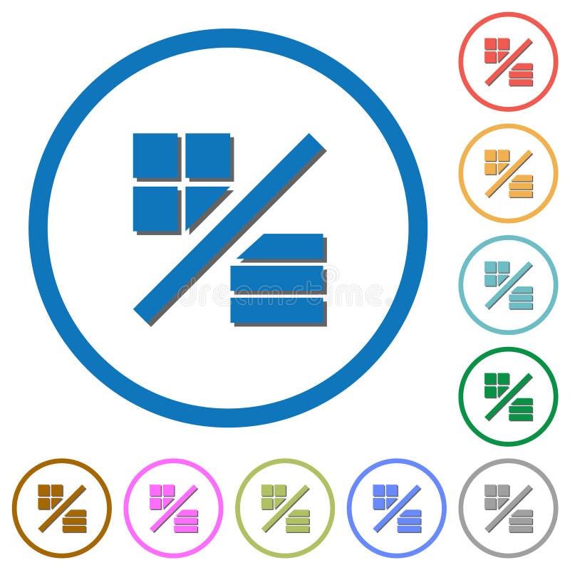 View Mode Icons with Shadows and Outlines Stock Vector - Illustration ...