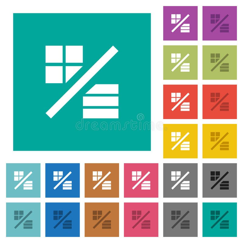 View Mode Square Flat Multi Colored Icons Stock Vector - Illustration ...