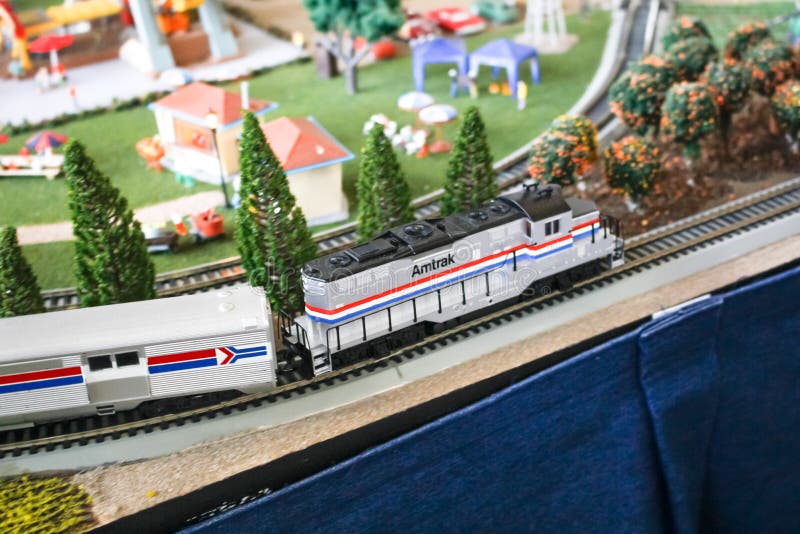 Amtrak train set editorial image. Image of scenic, mock - 178011280